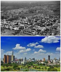 10 antes e depois mostrando cidades que se tornaram irreconhecíveis com ...
